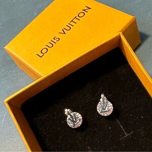 Jewelry | Lv Logo Silver Sparkle Stud Earrings | Poshmark